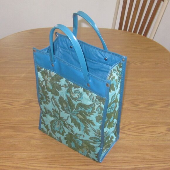 Avon | Bags | Vintage Avon Bluegreen Tapestry Tote 97s | Poshmark